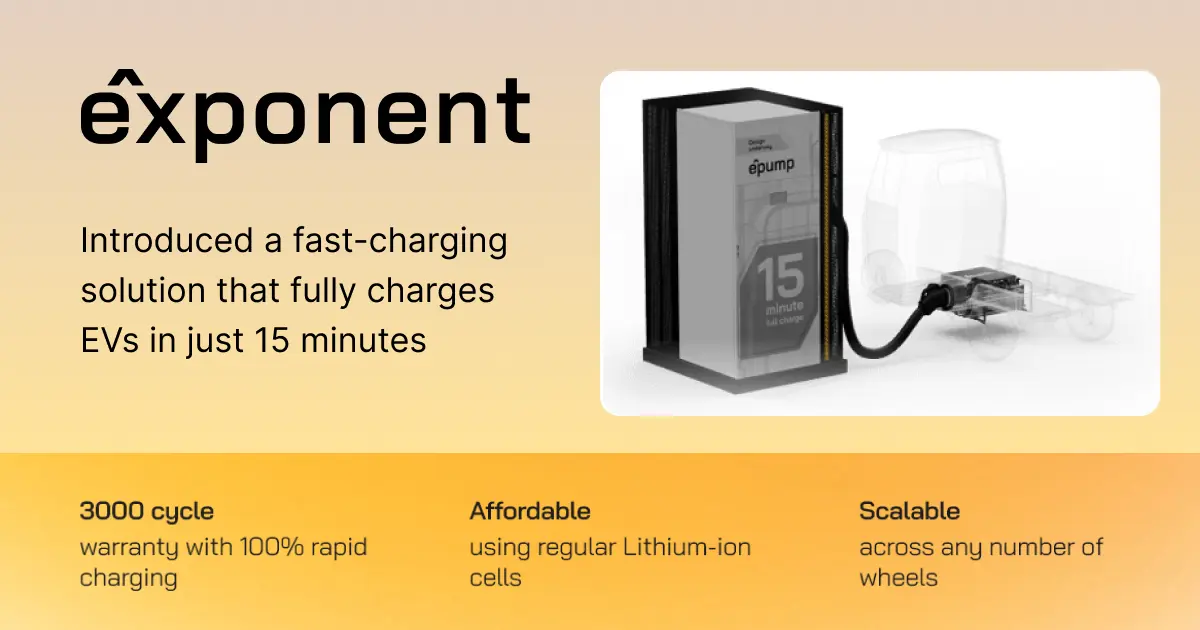 Exponent Energy's New Technology Cuts EV Charging Time to Just 15 Minutes